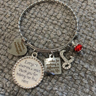 Speech Language Pathologist Gift, SLP Gifts, SLP Bracelet, Personalized ...
