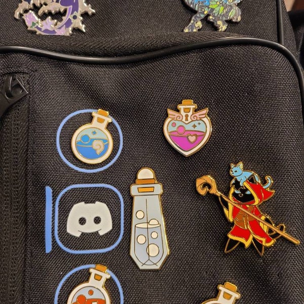 Potion Starter Bottle Pins [HP Health + MP Magic + Life/love/luck ...