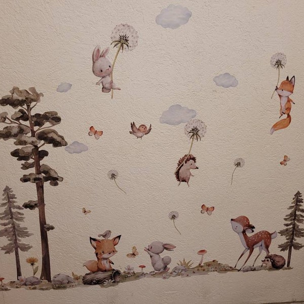 XXL Sticker Set Forest Animals Wall Stickers for Children's Room ...