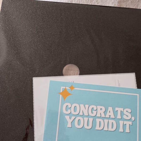 Black Glitter CARDSTOCK for Grad Cap | BLANK Template | Black Glitter ...