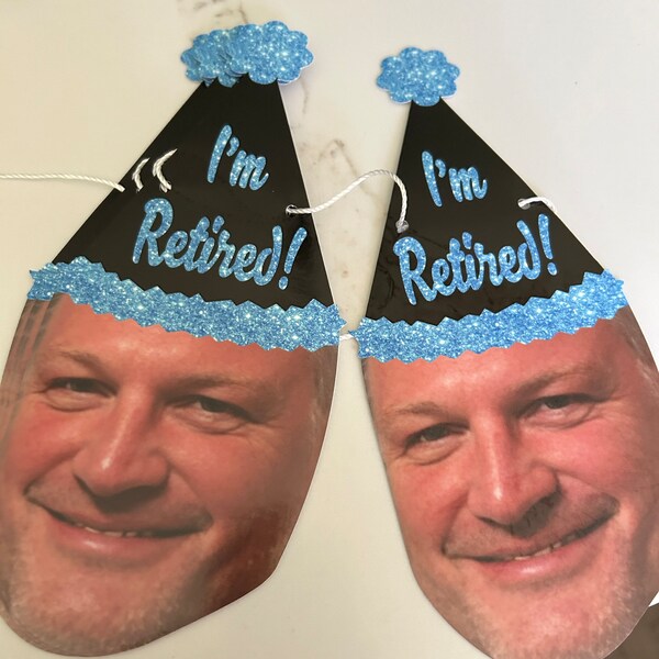 Custom Face Retirement Banner & Decorations - Happy Retirement, I'm ...