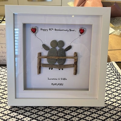 Ruby Wedding Anniversary Pebble Art, Ruby Wedding Gift Ideas ...