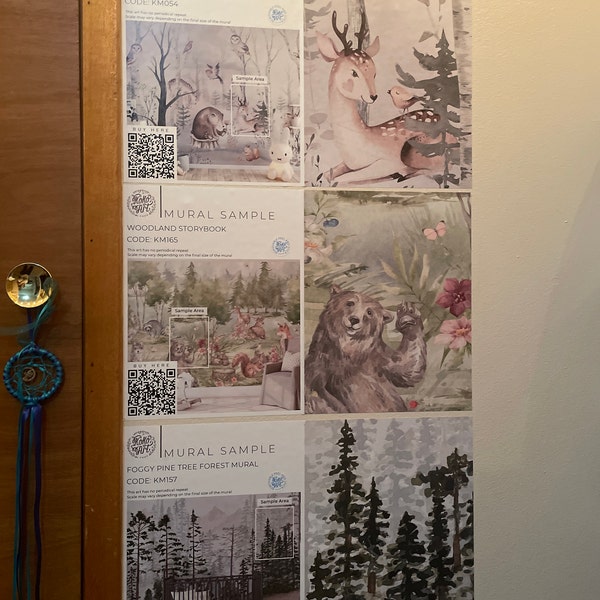 Woodland Storybook Mural - Large Scale Nursery Watercolors Animal ...