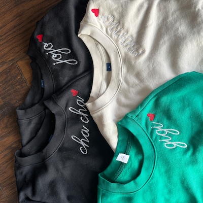 Molly Jane Cursive Script Retro Style Chain Stitch Bean Stitch ...