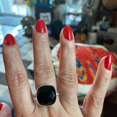 Boho Statement Ring Black Onyx Stone Sterling Silver Ring - Etsy