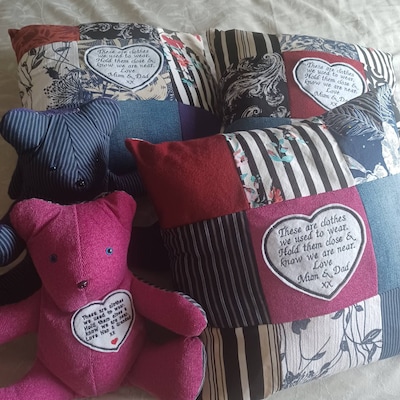 Memory Shirt Pillow, Patchwork Keepsake Pillow, Family Memory Keepsake ...