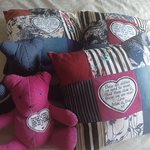 Memory Shirt Pillow: Patchwork Keepsake Cushion - Etsy