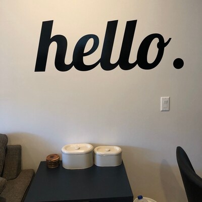Hello Vinyl Sticker Welcome Front Wall Text Art Decal Door Decor Sign ...