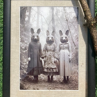 Rabbit Cult of the Forest, Vintage Photography, Art Poster Print, Dark ...