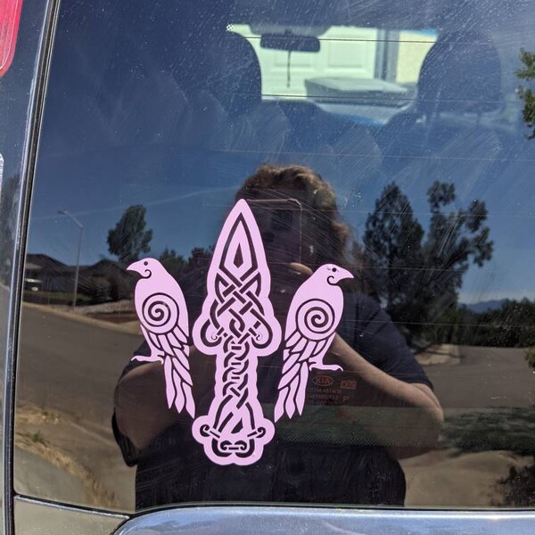 HUGINN and MUNINN With GUNGNIR Vinyl Sticker Decal Asatru Norse Thor ...