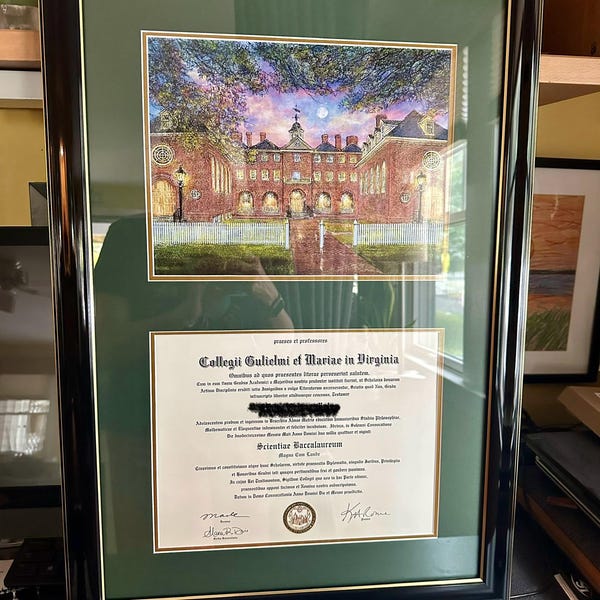 Custom Double Diploma Frame With Tassel Mahogany/navy RC-H ,6x8,7x9,8x10,8.5x11,9x12,10x13,11x14 ...