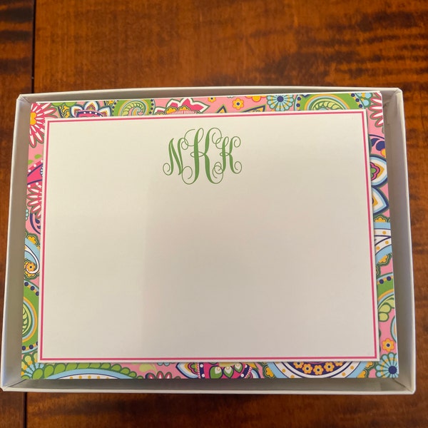 Flagler Monogram Folded Notecards - Masculine Stationery - Preppy ...