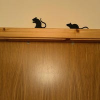 Black Cat Door Topper Silhouette Mouse Picture Frame Shelf Great Gift ...