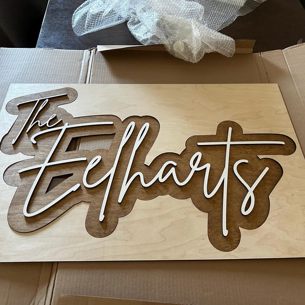 Wooden Name Sign | Layered Name Sign | Custom Name Wood Sign | Backdrop ...