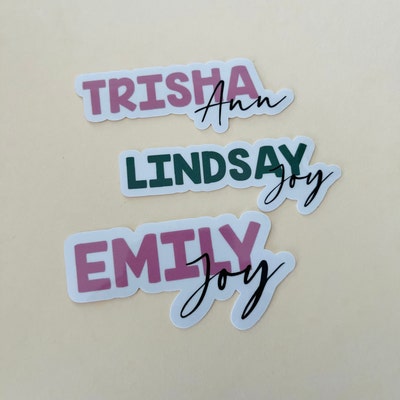Waterproof Name Decal Personalized Vinyl Sticker FULL NAME STICKER ...
