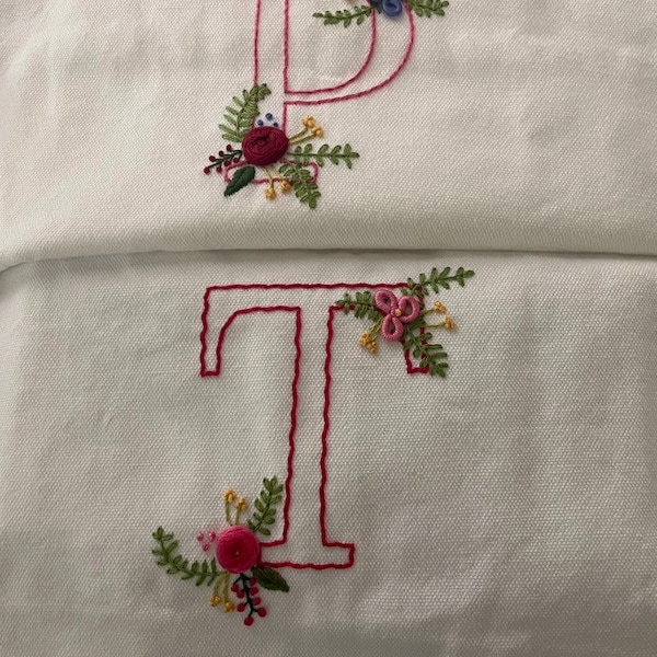 Floral Letters Hand Embroidery Pattern, Floral Initial - 26 Letters ...