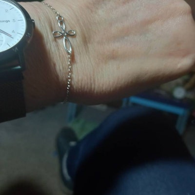 Sterling Silver Infinity Cross Bracelet Adjustable Bracelet, Infinity ...