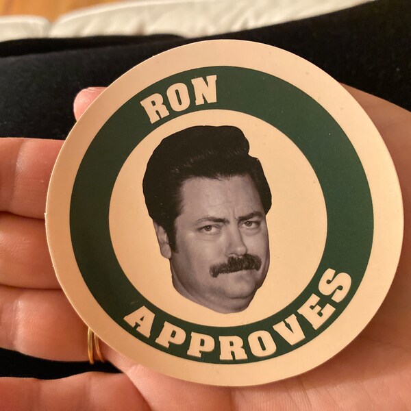 Parks and Rec Recreation Ron Swanson Approves Sticker - Etsy