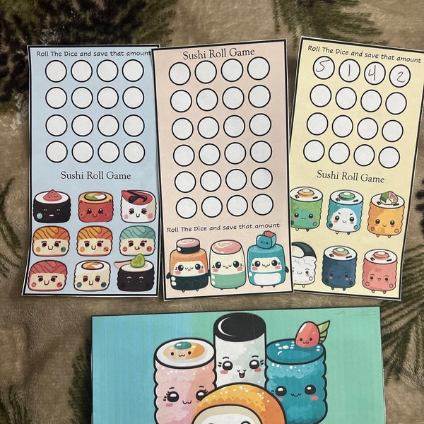 Sushi Roll the Dice Savings Challenge and Cash Envelope - Etsy
