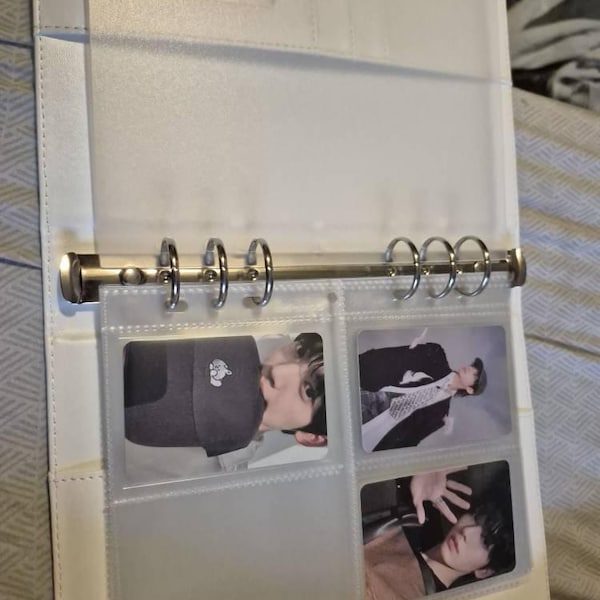 A5 Kpop Photocard Macaron Binder, PU Leather Refillable Pages, 6 Ring ...