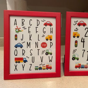 Transport Numbers Print Counting Transportation Nursery Wall - Etsy UK