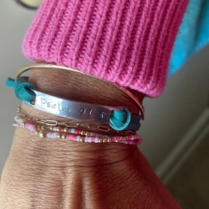 Bible Verse Bracelet, Psalm 91, Bible Scripture Bracelet, Hand Stamped ...