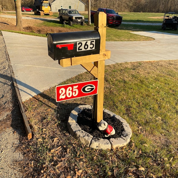 Address Sign Georgia Fan Reflective House Numbers Metal Outdoor Decor ...