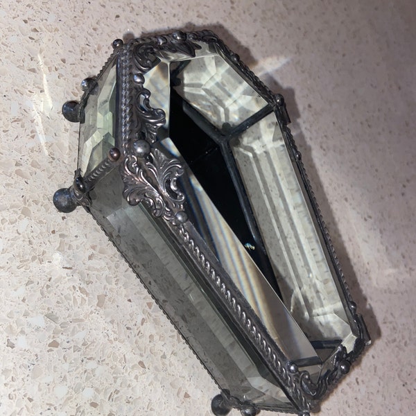 Coffin Box, Length: 13.5 Cm (5.3’’), Small Glass Box for Jewelry ...
