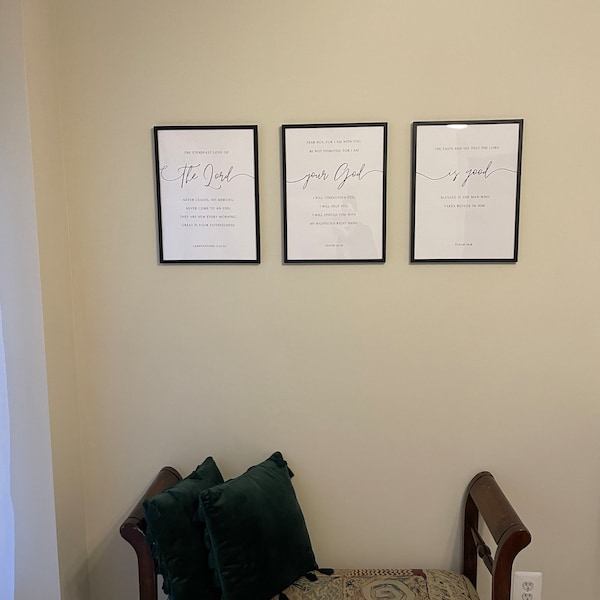 Bible Verse Wall Art Set of 3, the Lord Your God is Good, Minimal ...