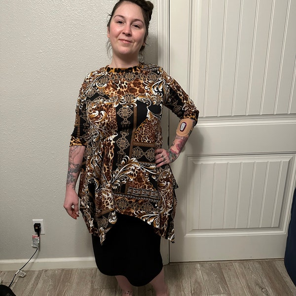 Luisalove30 ~ “ellie” Shark~bite Hem Tunic, CHOOSE Your Print!, Modest ...
