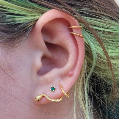 Serpent Climber Earrings Snake Earrings Conch Ear Cuff Snake Studs No ...