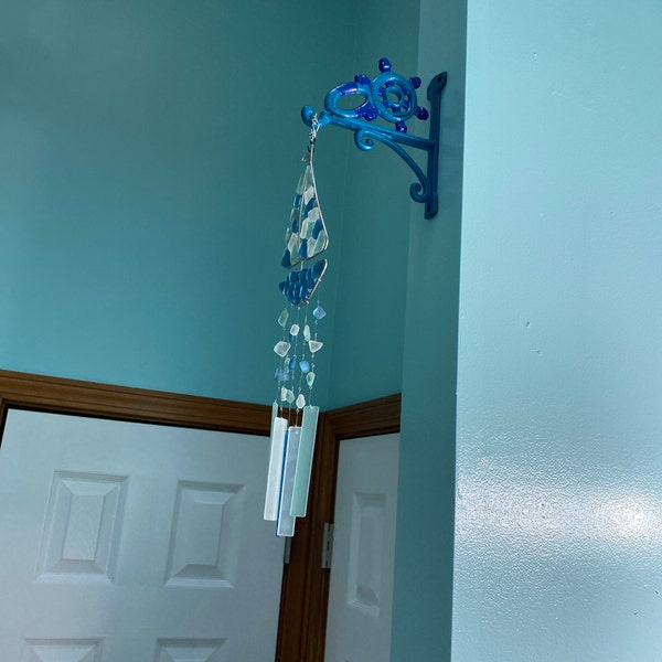 Rustic Lighthouse Plant Hanger - Cast Iron - Light Blue -in Aqua Decor ...
