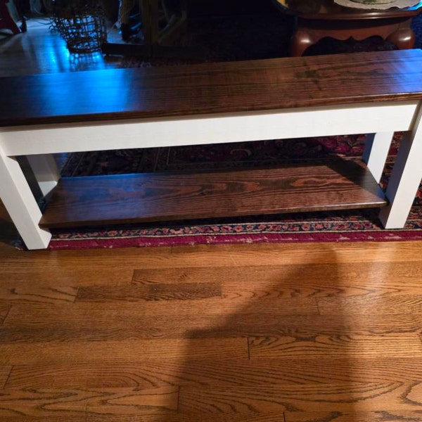1776 Farmhouse Bench With Storage Shelf, Rustic Solid Wood Bench - Etsy