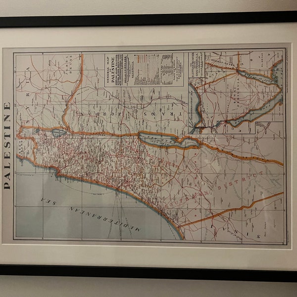 Old Vintage Map of Palestine 1942 - Original - Hand Drawn - Different ...