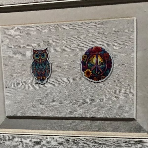 Floral Hippie Peace Sign Sticker - Sticker for Laptop, Hydroflask ...