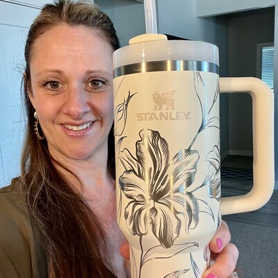 Laser Engraved Stanley 40oz Travel Tumbler With Handle Full - Etsy