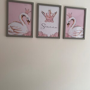 Personalised Princess Prints, Set of 3, Nursery Decor, Nursery Prints ...