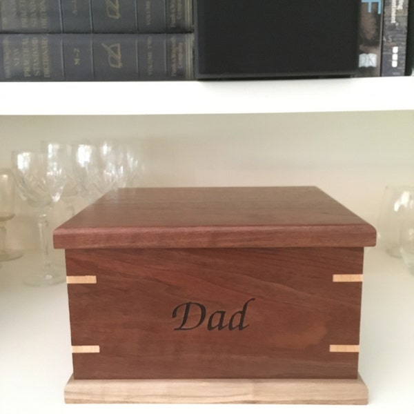 Companion Human Cremation Urn- Black Walnut Wood Urn - Burial Box ...