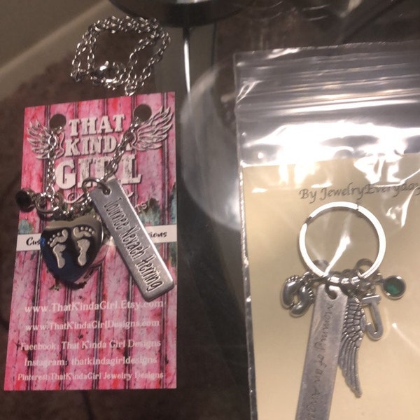 Baby Angel Keychain Set, Mommy's Keychain, Daddy's Keychain, Father's ...