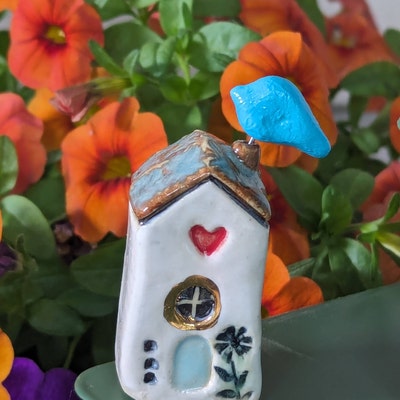 RESTOCKED Tiny Ceramic Houses With 'real Gold' Window, Tiny House With ...