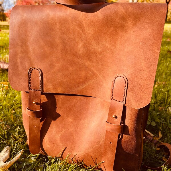 Leather Classic Backpack PDF Pattern | Handmade Leather Backpack ...