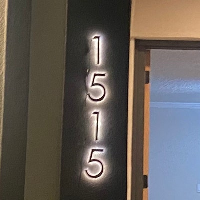 Lit House Numbers Sign With Led Bar on the Top for Backlit Modern ...