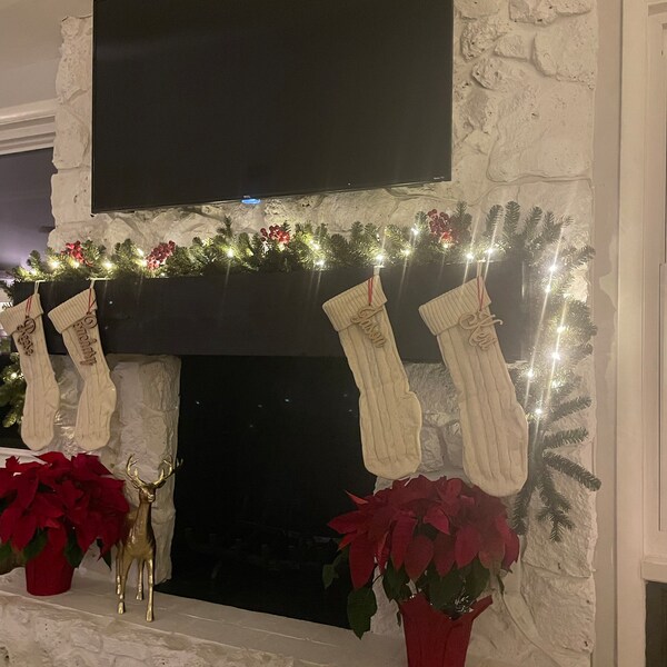 Christmas Stocking Name Tags Personalized Stocking Wood Letters Custom ...