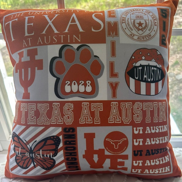 Custom COLLEGE Pillow With Insert | Decorative Throw Pillow | Dorm Room ...
