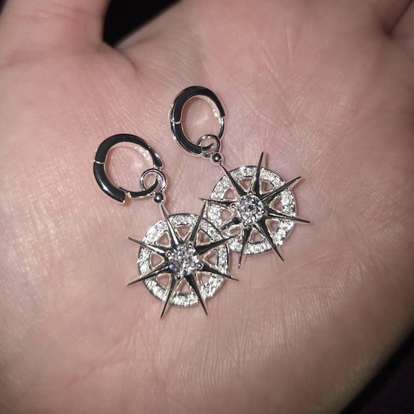 Baldurs Gate 3 Gale Earrings 1:1 Replica 925 Silver With Sparkling Gem ...