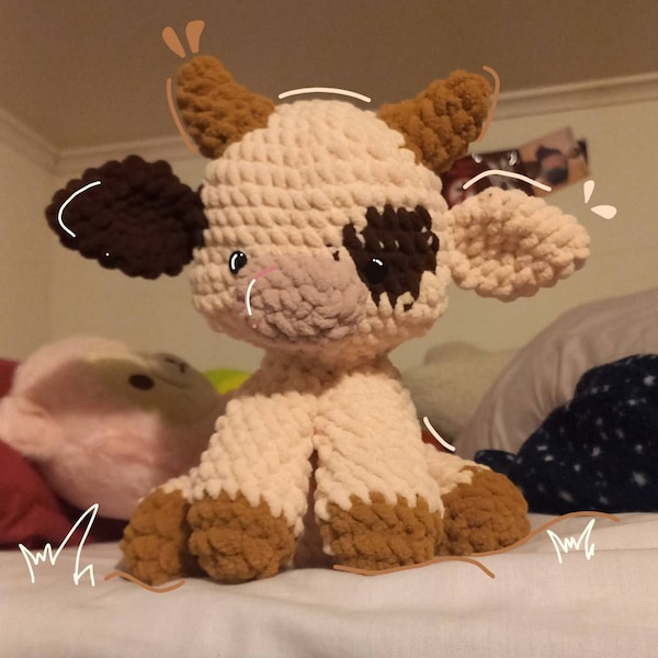 Amigurumi Cow Pattern, Plush Pattern, Stuffed Cow Toy, Cow, Crochet Cow ...