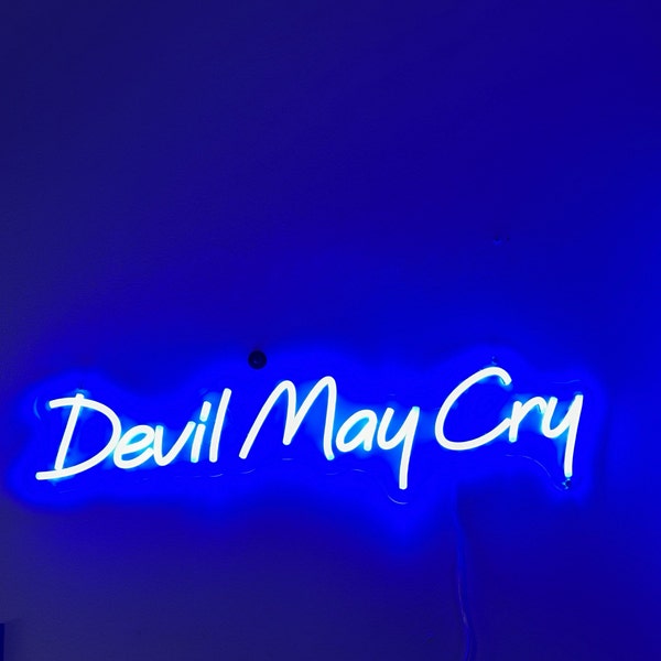 Devil May Cry Neon Sign, Game Room Decor, Nerd Corner Decor, DMC Wall ...