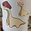 Cute Dinosaur Sticker | Dino Mushroom Hat | Dinosaur Vinyl Sticker ...