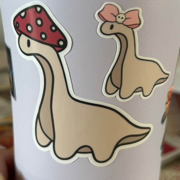 Cute Dinosaur Sticker | Dino Mushroom Hat | Dinosaur Vinyl Sticker ...