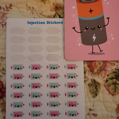 40 Cute Injection/medicine/health Planner Stickers - Etsy